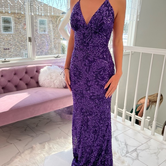 Aleta | Dresses | Purple Sequence Prom Dress Size | Poshmark